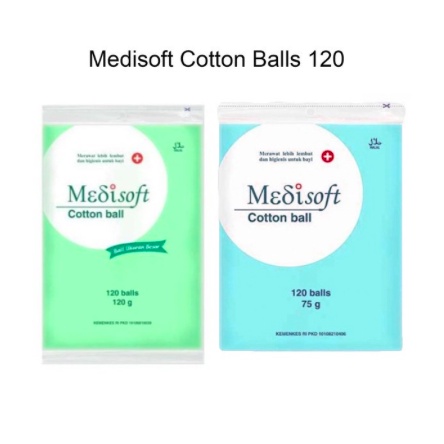 Jual Medisoft Cotton Ball 120 Balls | Selection Biru 75g / Hijau 120g ...
