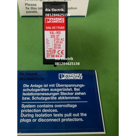 Jual Modul Mata Surge arrester phoenix contact VAL-MS 230 ST 275V ...