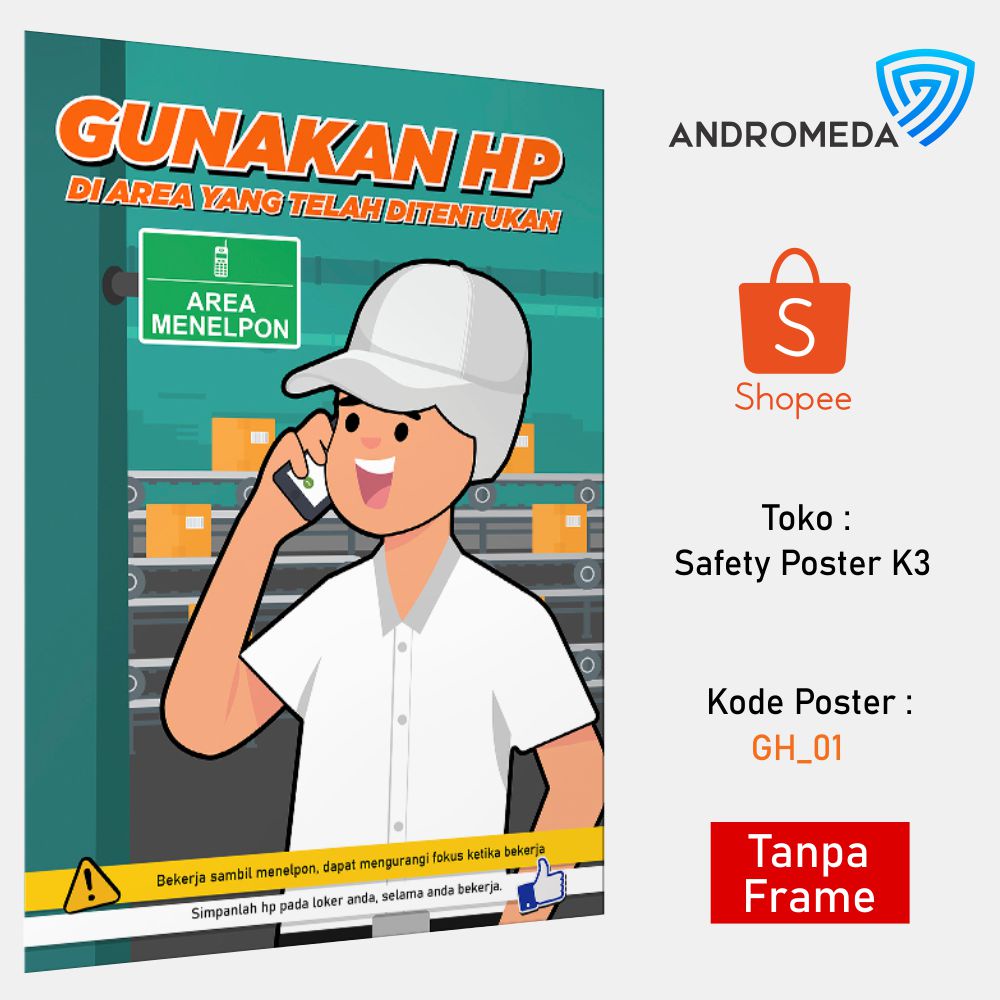 Jual Safety Poster K3 : Gunakan HP Di Area Yang Telah Ditentukan ...