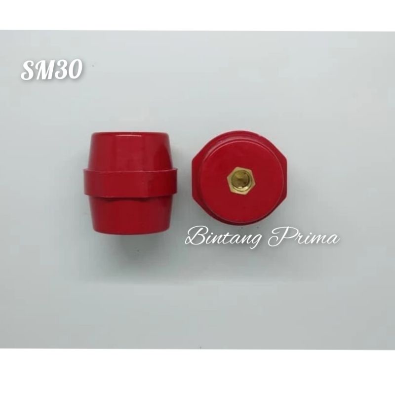 Jual Isolator Keramik Tipe SM30 / SM 30 uk. 30x25 mm baut M8 Warna Merah | Shopee Indonesia