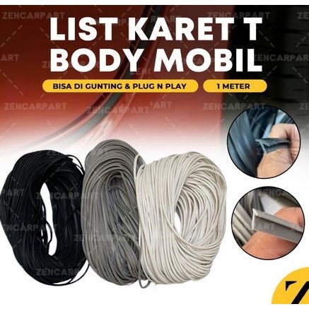 Jual Karet List T Bodykit Lips Spakbor Spoiler warna Hitam Putih jepit ...