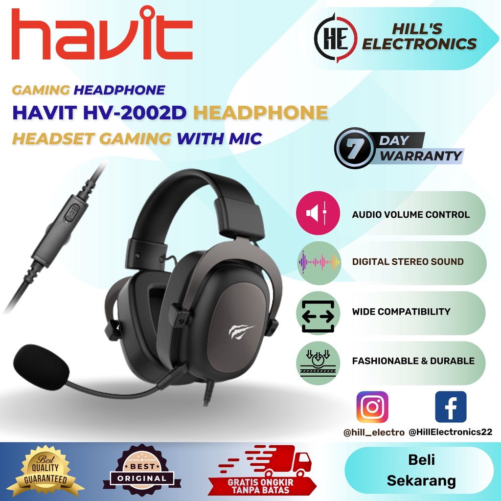 Jual Havit H2002d Headset Berkabel Gamer PC 3.5Mm PS4 Headset Suara ...