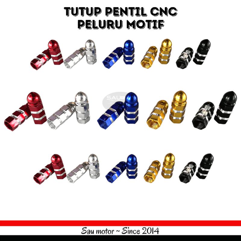 Jual Saumotor Tutup Pentil Ban Motor Mobil Model Peluru Motif Logam Cnc ...
