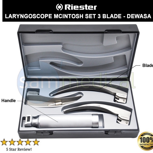 Jual Riester RI Standar Laryngoscope McIntosh Set 3 Blade - Dewasa ...