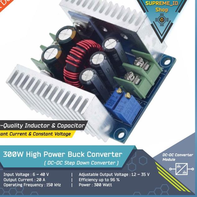 Jual 300W High Power DC-DC Step Down Buck Converter +Constant Current | 20A | Shopee Indonesia