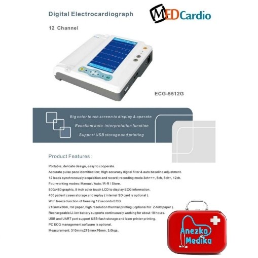Jual ECG 12 CHANNEL MED CARDIO / ECG 5512G / DIGITAL ELECTROCARDIOGRAPH ...