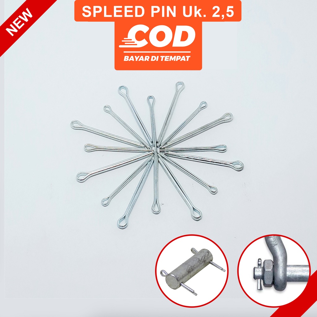 Jual Split pen Cotter Pin ukuran 2,5 mm (10 Pcs) Stainless Spleed Pin ...