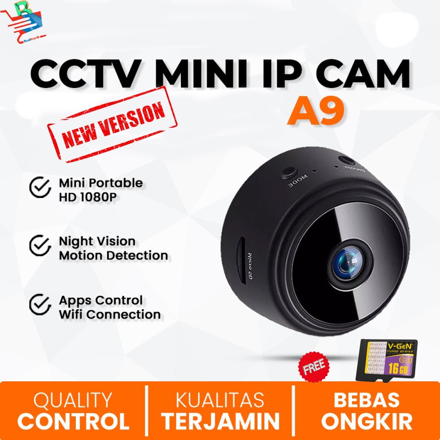Jual Smart Mini IP Camera CCTV Spy Cam 1080P A9 / Kamera Ip P2P / SPY ...