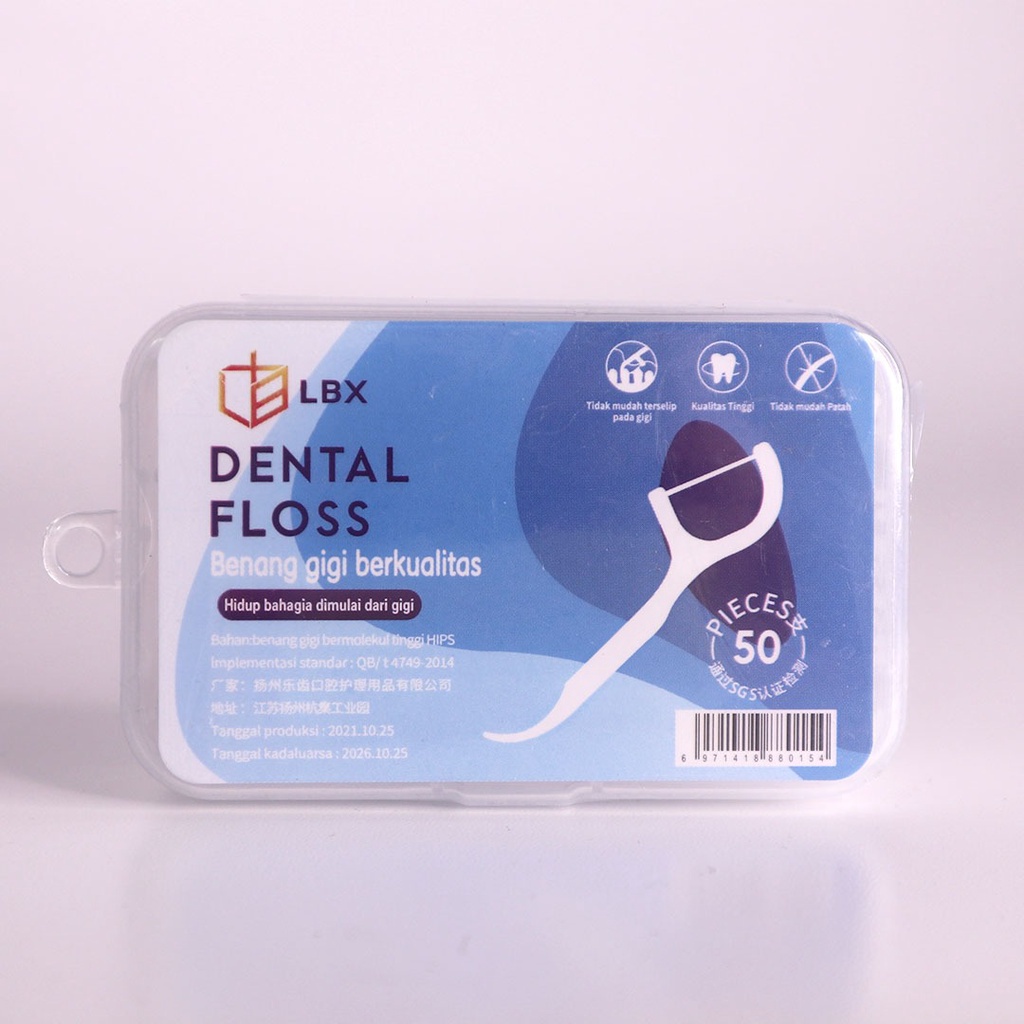 Jual Dental Floss Benang Gigi Tusuk Gigi Pembersih Sela Gigi Isi 50pcs ...