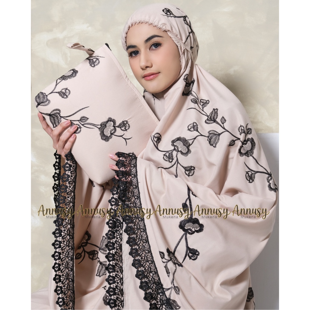 Jual ANNUSY - Mukena Dewasa Katun Premium Bordir Mewah Premium Series Akifa | Shopee Indonesia
