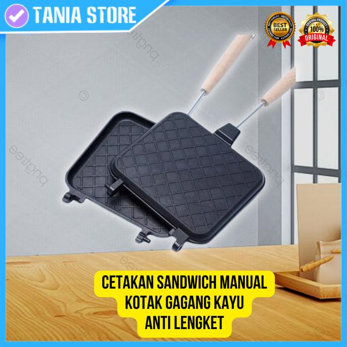 Jual Cetakan Pemanggang Roti Sandwich Manual Maker Kotak Toaster Pan ...