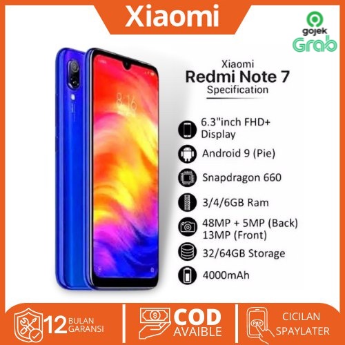 Jual [baru] xiaomi redmi note 7 | 4/64gb | 4/128gb | 6/64gb | 6/128gb new smartphone 4g lte ...
