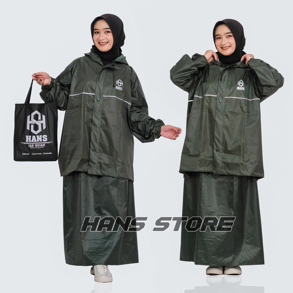 Jual Jas hujan wanita rok Setelan baju dan rok dewasa bahan tebal anti rembes By HANS | Shopee ...
