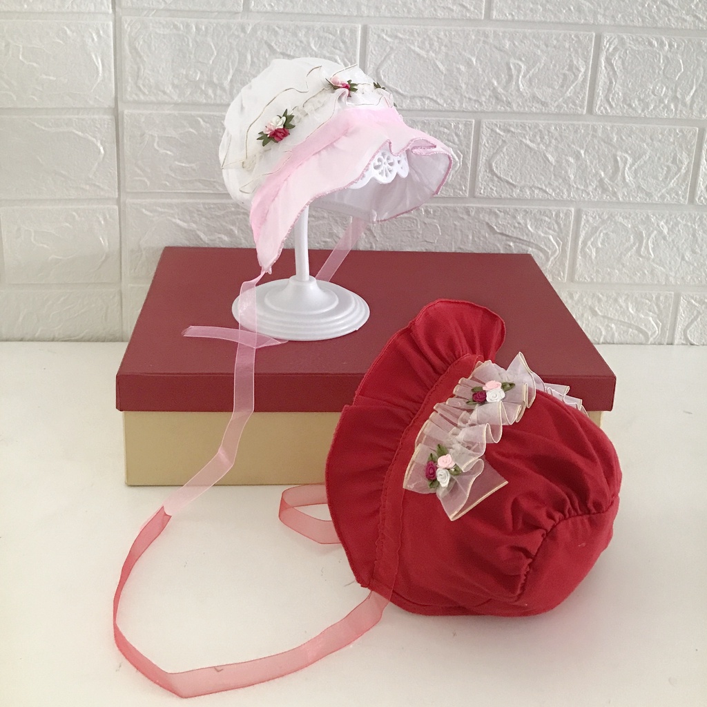 Jual Topi Bonnet Bayi Perempuan Topi Aqiqah | Shopee Indonesia