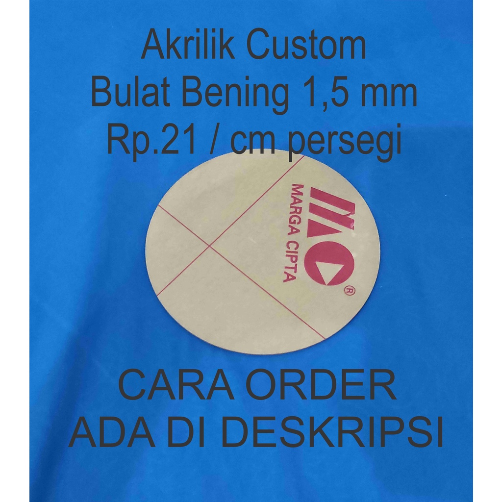 Jual Custom Akrilik Bulat / Oval Bening Tebal 1,5 mm Rp.24/cm persegi ...