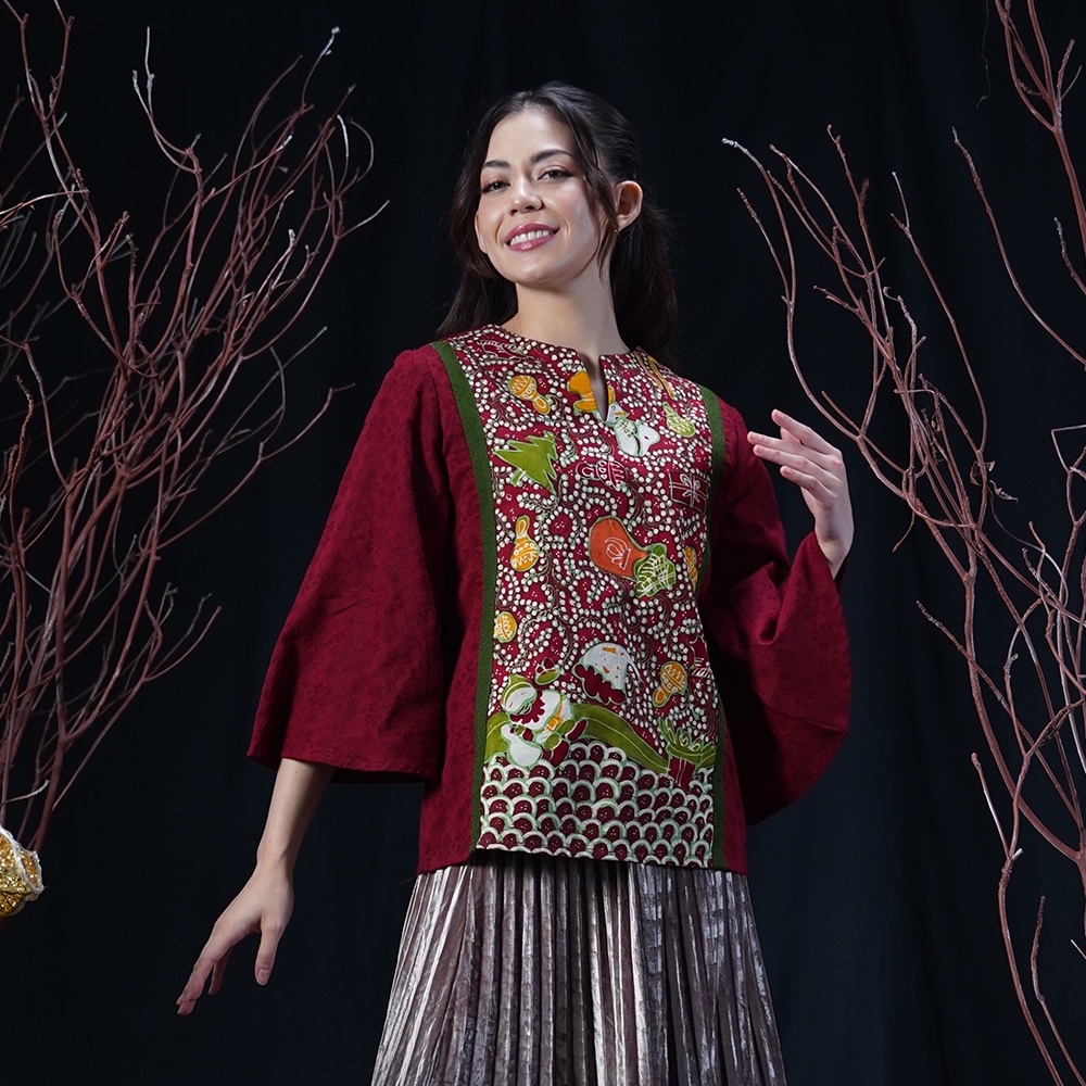 Jual NONA RARA - Glory Carol T1877, Baju Batik Kasual Modern | Shopee ...