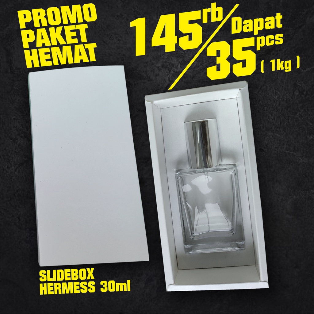 Jual (PAKET HEMAT 1 KG) isi 35pcs SLIDE BOX PUTIH POLOS / Insert HERMES ...
