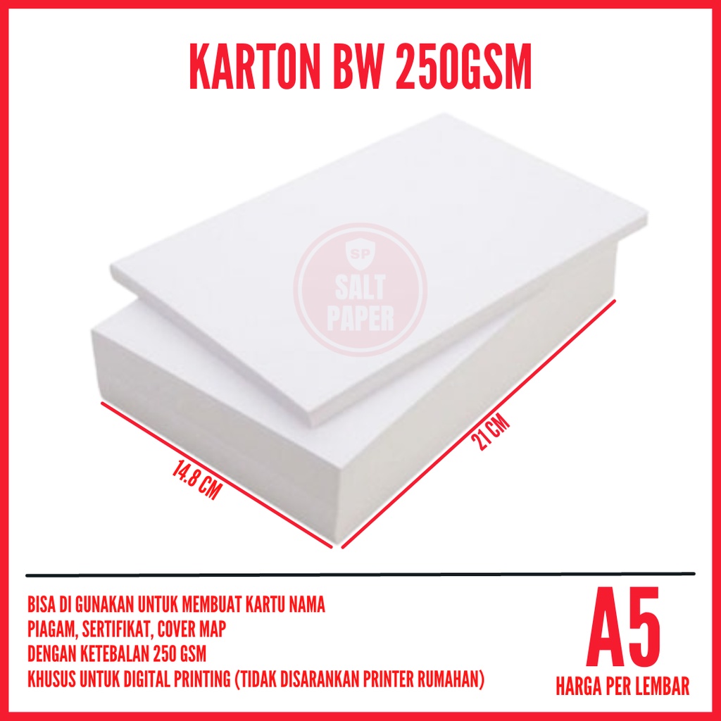 Jual Kertas BW Carton A5 isi 1 lembar / Kertas Karton BW | Shopee Indonesia