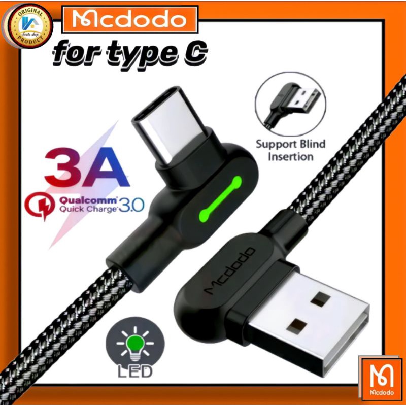 Jual Mcdodo kabel data led USB type C fast charging 1.2 m | Shopee ...
