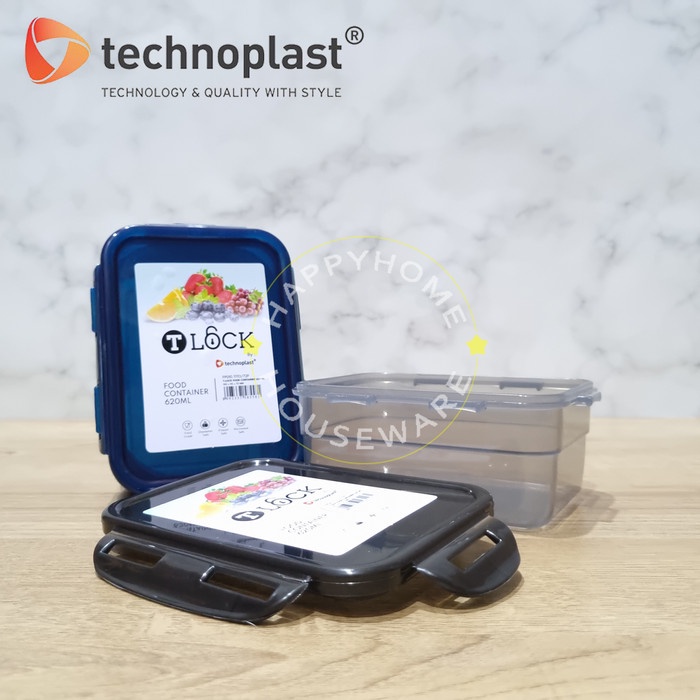 Jual TECHNOPLAST T-Lock Food Container 620ml | Sealware 4 Lock Pengaman ...
