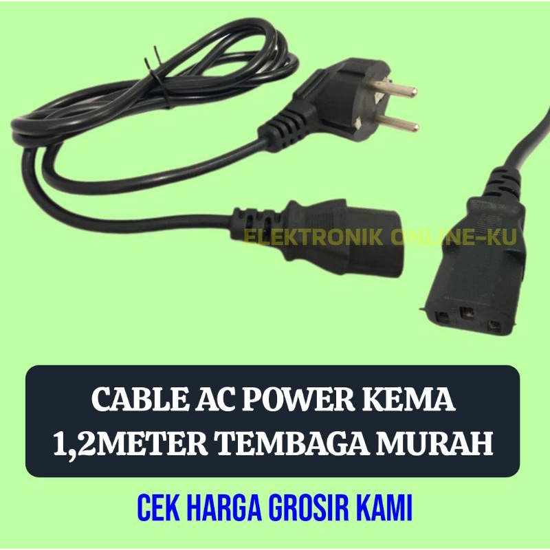 Jual CABLE AC POWER KEMA 1,2METER TEMBAGA MURAH | Shopee Indonesia
