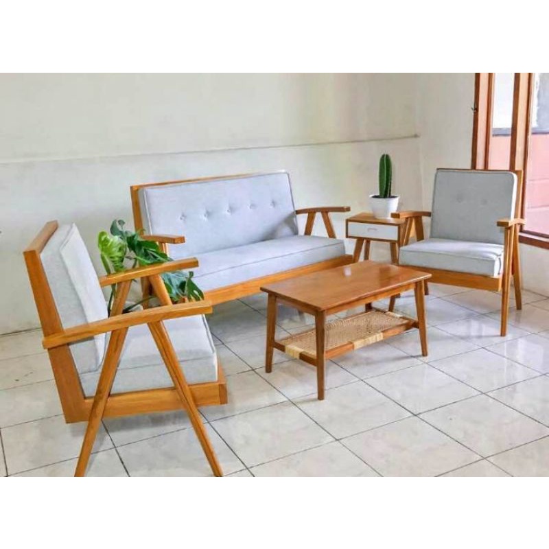 Jual SET MEJA TAMU KAYU JATI JENGKI FORMASI 211 MEJA, SET KURSI TAMU ...