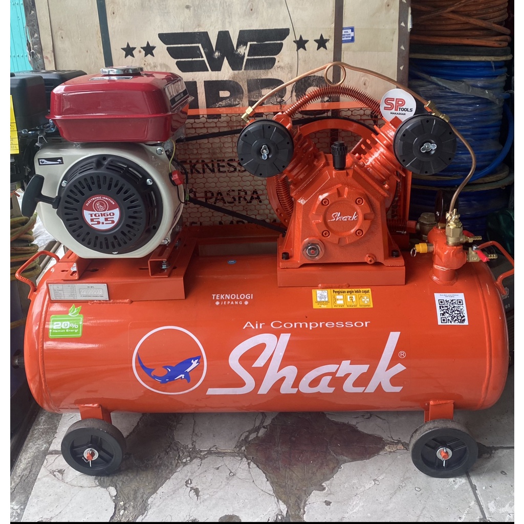Jual KOMPRESOR / COMPRESOR ANGIN / UDARA SHARK J SERIES 1/2HP + ENGINE ...