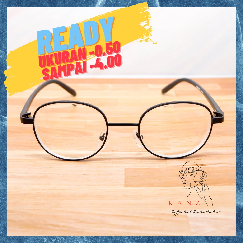 Jual Kacamata Kecil Minus Pria Wanita Frame Besi Bulat Retro Frame ...