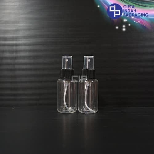 Jual Botol Spray 60 ml Tubular Bening - Tutup Hitam | Shopee Indonesia