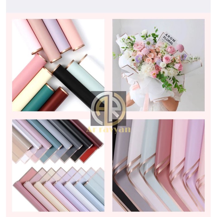 Jual FLOWER WRAPPING LIST GOLD / CELLOPHANE TRANSPARAN KERTAS BUKET ...