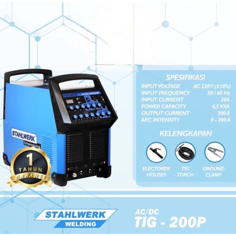 Jual STAHLWERK TIG - 200P | MESIN LAS TIG + MMA AC/DC WELDING MACHINE TIG200 P | Shopee Indonesia