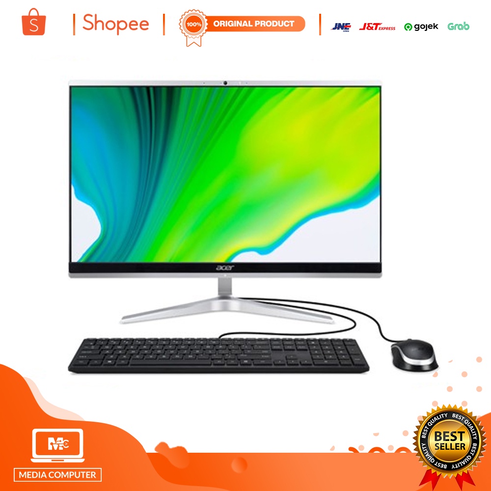 Jual AIO ACER Aspire C24 1650 Core i3 1115G4 4GB 1TB 23.8 W11 OHS Grey ...