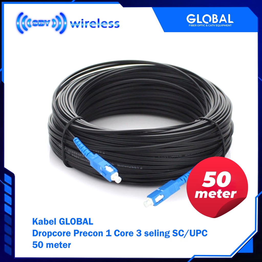 Jual Global , Kabel FO Precon 50 meter Dropcore 1 Core 3seling Fiber ...