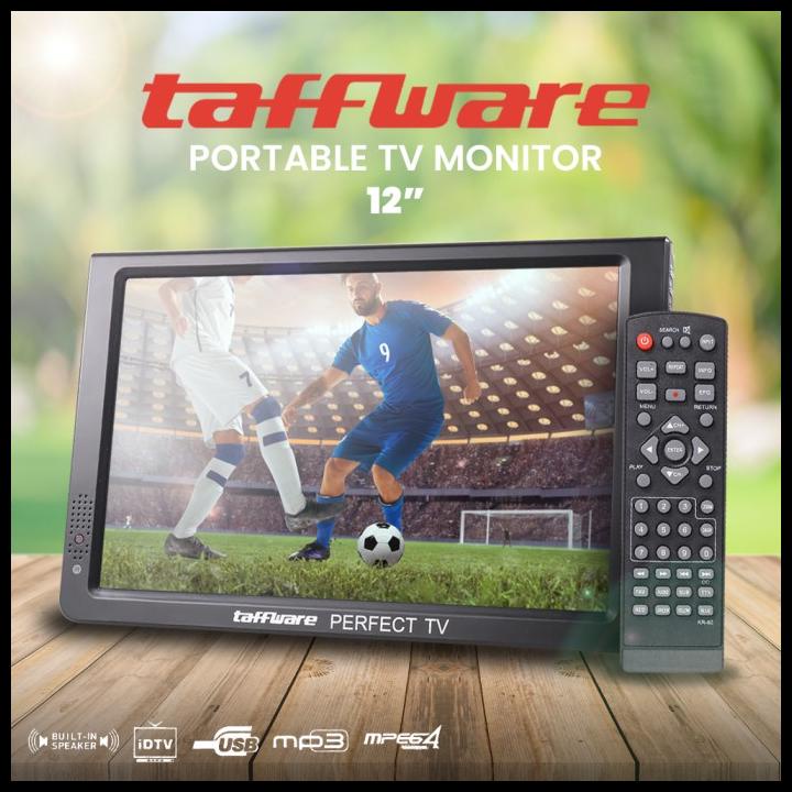 Jual Portable TV Digital Monitor TV 12 Inch DVB-T2 Hitam D12 Taffware ...