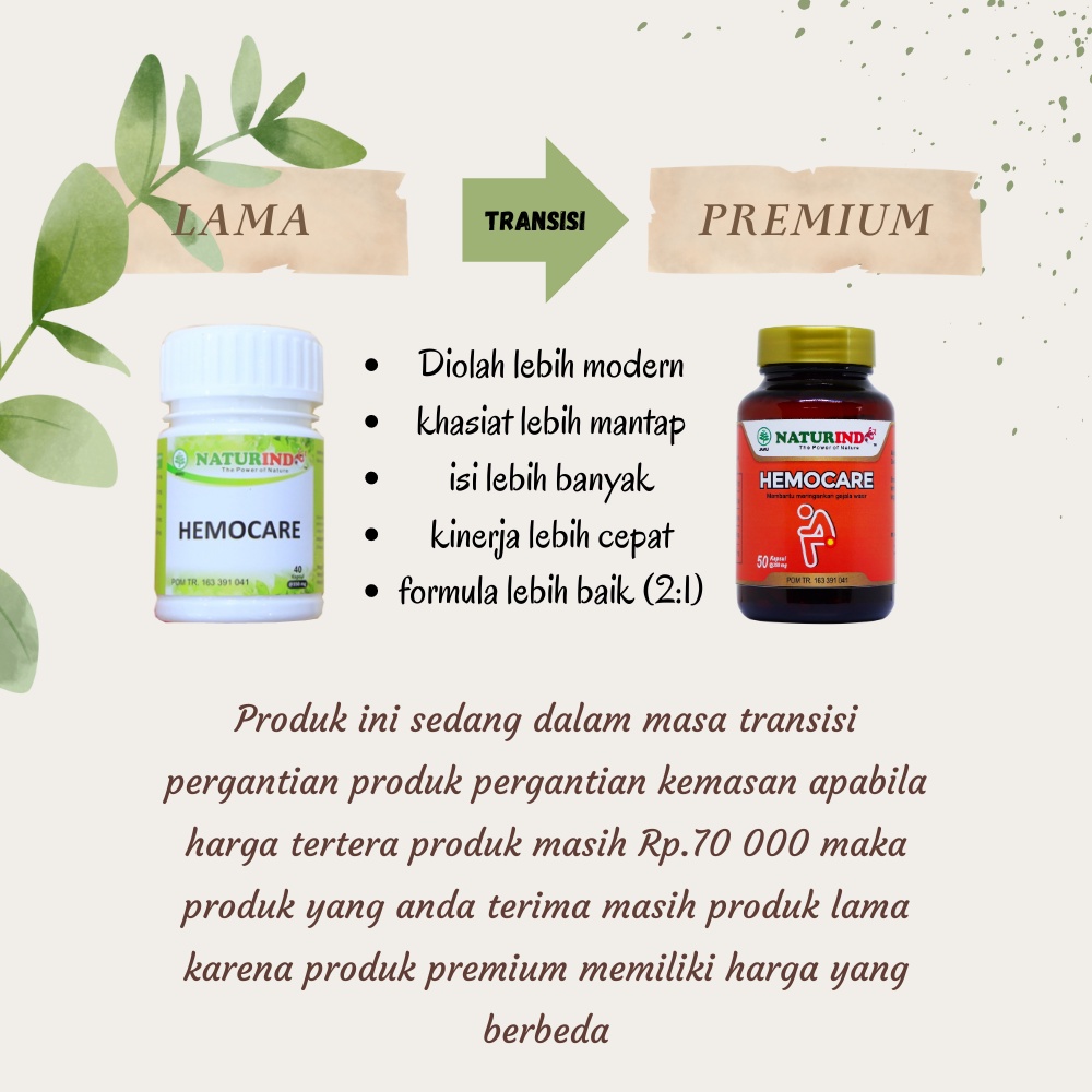 Jual OBAT HERBAL HEMOCARE NATURINDO (SPESIAL ATASI WASIR) | Shopee Indonesia