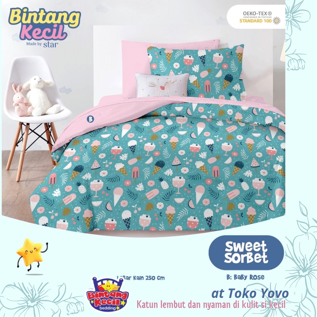 Jual Sprei Katun Halus Anak BK Sweet Sorbet Ice Cream Cake Food Biru ...
