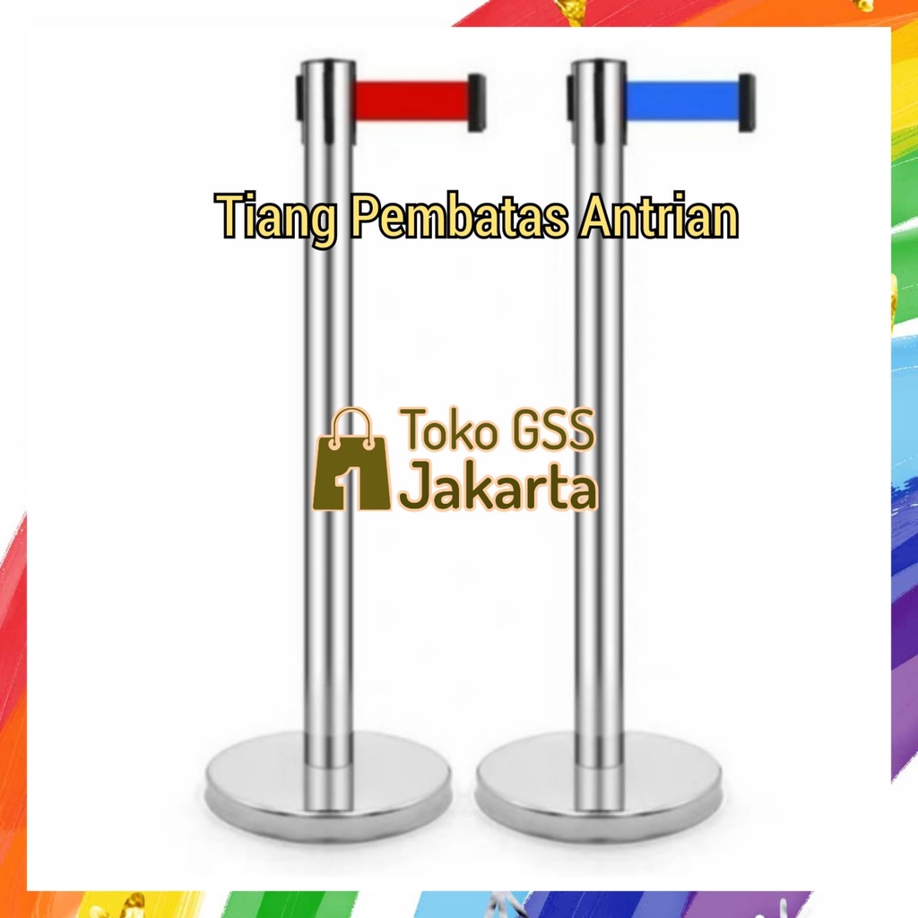 Jual Tiang Antrian Stainless Steel Pembatas Queue Line | Shopee Indonesia