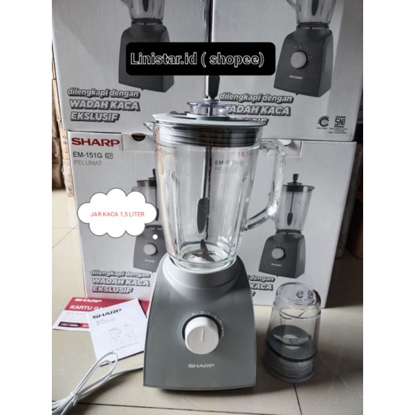 Jual BLENDER KACA SHARP 1,5 LITER EM-151G-GY Blender KACA kapasitas 1,5 liter/ blender kaca ...