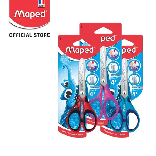 Jual Maped Essential Scissors Soft 13cm (5") Blister / Gunting Maped (4 ...