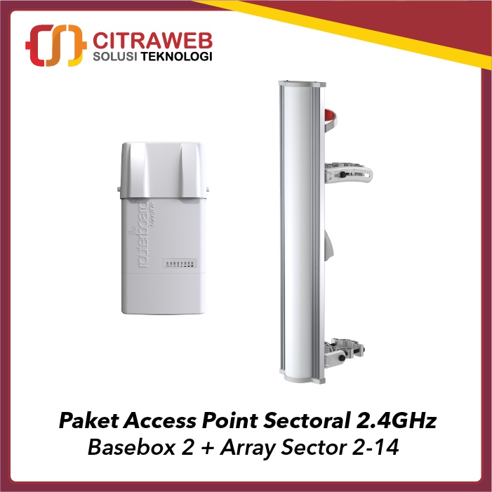Jual Paket Access Point Wireless Outdoor 2.4GHz Basebox 2 Antenna Sectoral | Shopee Indonesia