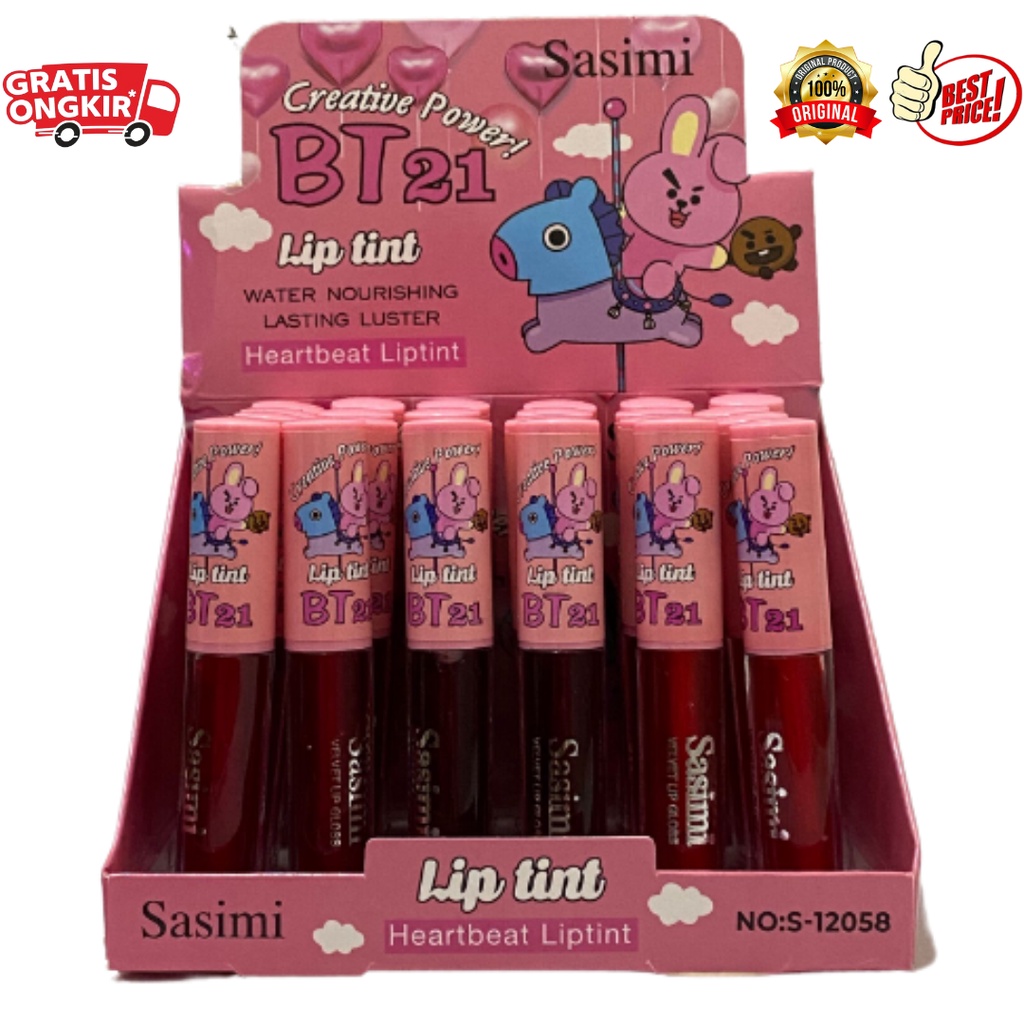 Jual Lip Tint Liptint Sasimi Bt21 Pewarna Bibir Merah Alami Makeup ...