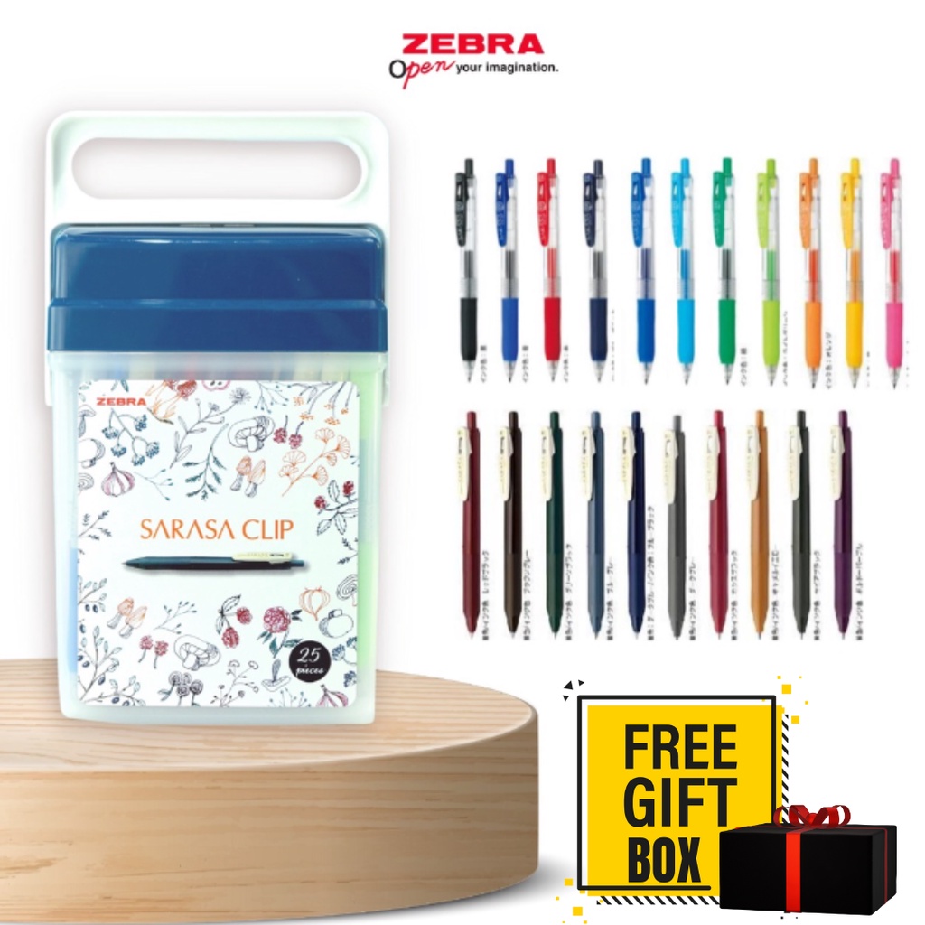 Jual Zebra Sarasa Clip Set 25pcs - Free Gift Box | Shopee Indonesia