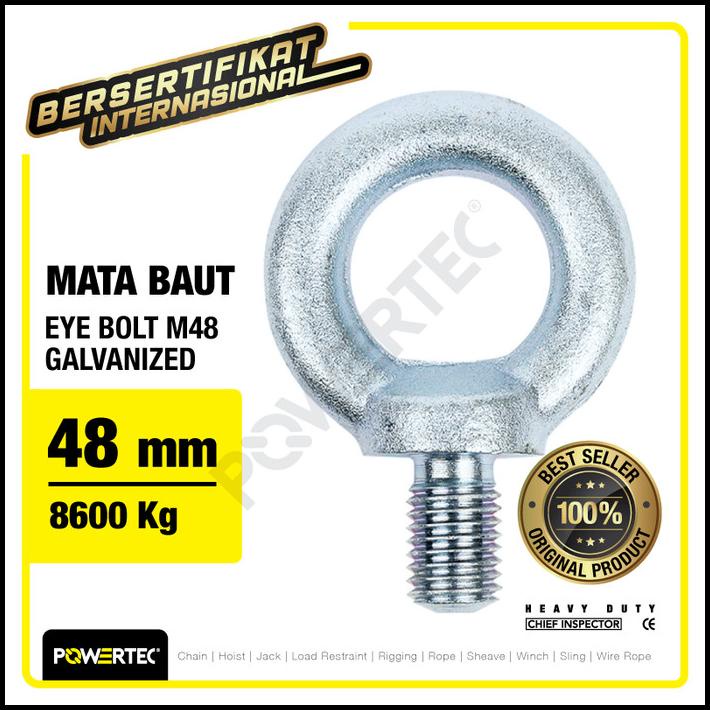 Jual Promo Eye Bolt / Mata Baut Galvanized M48 Powertec | Shopee Indonesia
