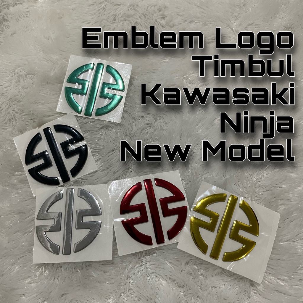 Jual premium logo kawasaki ninja new model emblem sticker timbul ninja ...