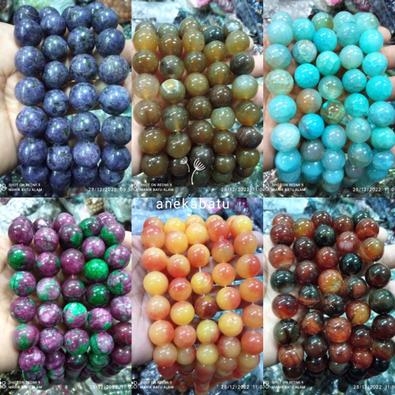 Jual MANIK BATU ALAM MODEL BULAT SIZE 16MM ISI 24-25 BUTIR | Shopee ...