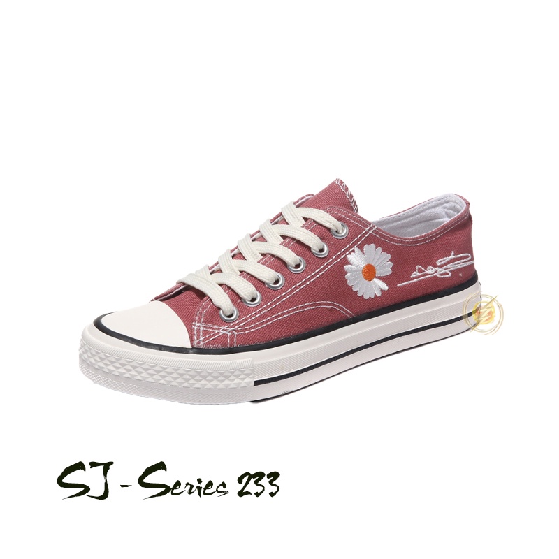 Jual [OOS] Sepatu Sneakers Wanita Casual Motif Daisy ala Korea Kualitas ...