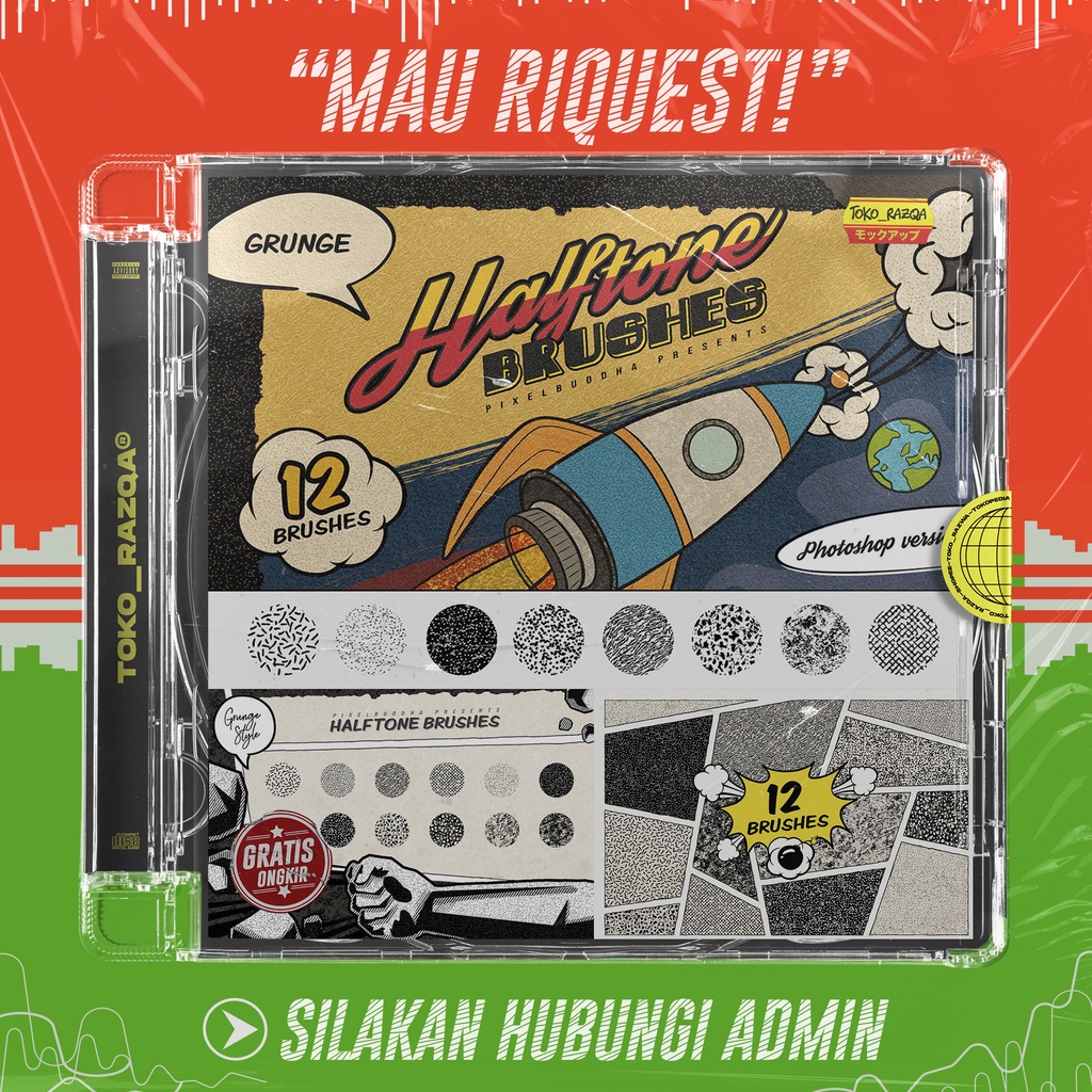 Jual Halftone Grunge Photoshop Brushes For Photoshop PS/CSP BRUSHES ...