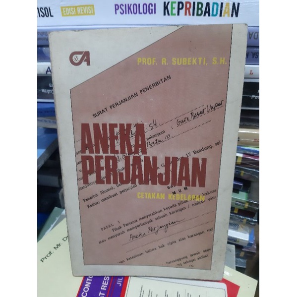 Jual Buku ANEKA PERJANJIAN (PROF. SUBEKTI) | Shopee Indonesia