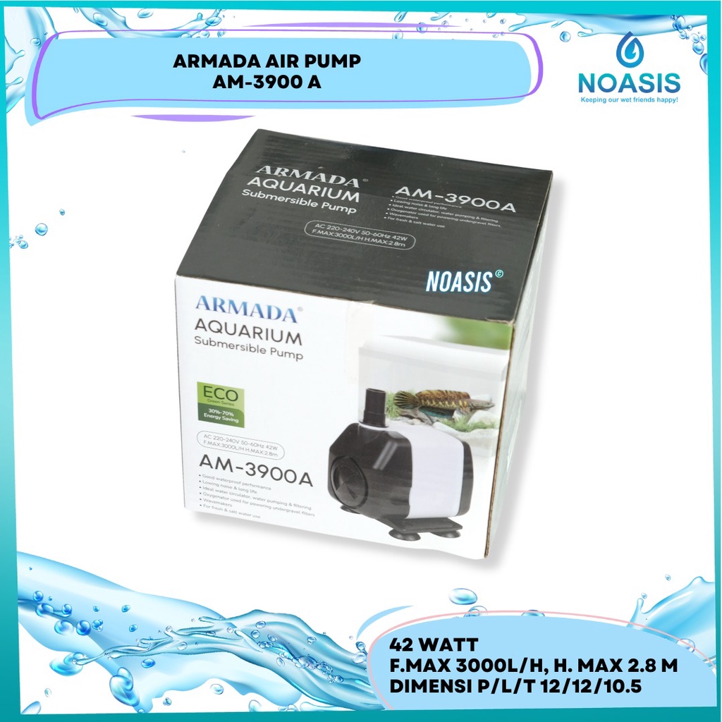 Jual POMPA AQUARIUM CELUP WATER PUMP ARMADA AM 3900 A AM-3900A LOW WATT NOASIS | Shopee Indonesia