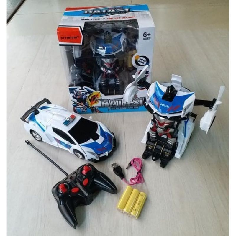 Jual Mainan RC mobil polisi berubah jadi robot | Shopee Indonesia